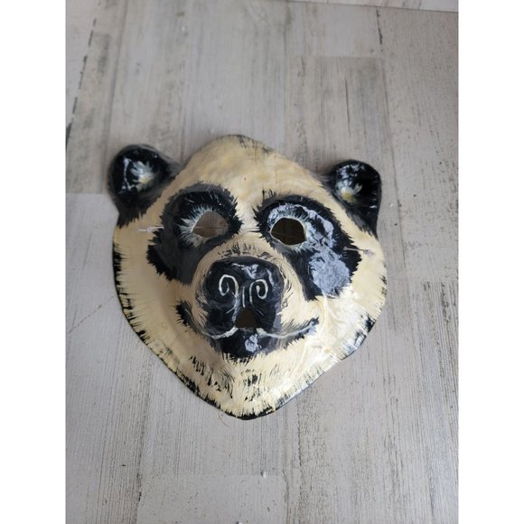 unbranded | Accents | Vintage Unique Paper Mache Panda Bear Mask ...